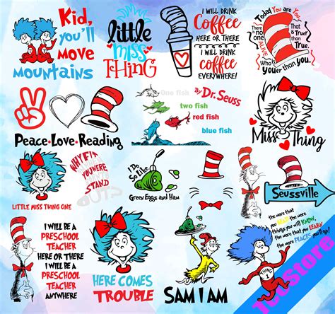 Dr Seuss Svg Mega Bundle Cat In The Hat Svg Dr Seuss Hat Svg Green Eggs