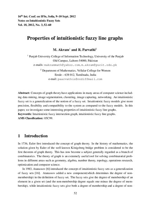 pdf properties of intuitionistic fuzzy line graphs parvathi rangasamy