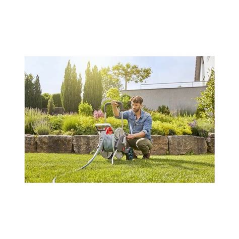 Dévidoir métal sur roues équipé Aquaroll L Easy Gardena 18552 26