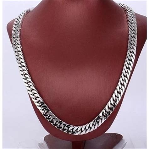 Male Necklace Long Choker Vintage Chunky Heavy Chain Gold Filled Chain