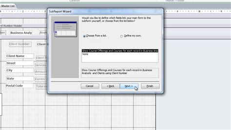 microsoft access how to add a subform to a report youtube