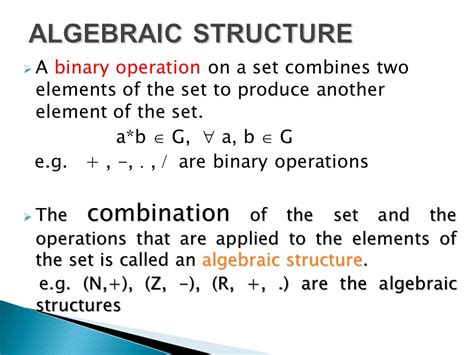 unit 2 a binary operation on a set combines two elements of the set to produce another