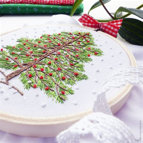 Christmas Tree Hand Embroidery Kit Winter Christmas Etsy Canada