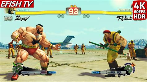 Zangief Vs Rolento Hardest AI Ultra Street Fighter IV 4K 60FPS