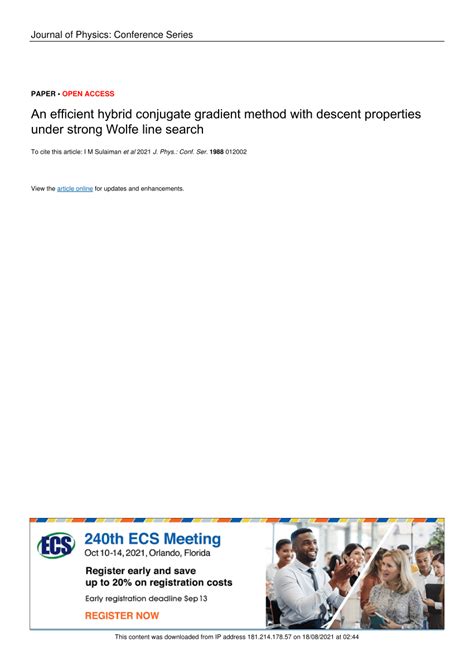 pdf an efficient hybrid conjugate gradient method with descent properties under strong wolfe