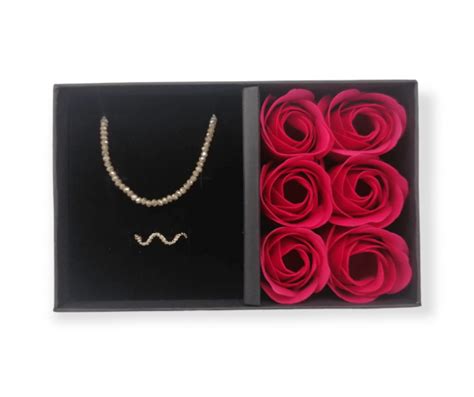 Caja de Joyería con 6 Rosas de jabón Best Wishes caja para regalo