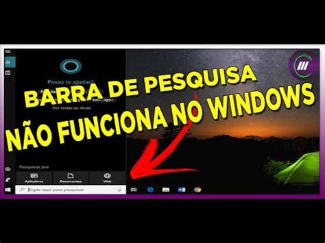 BARRA DE PESQUISA NÃO FUNCIONA NO WINDOWS 10 YouTube