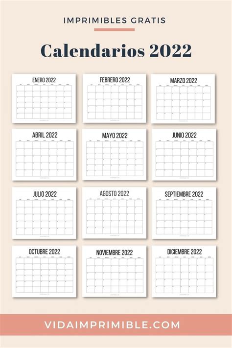Calendarios 2022 Minimalista Calendario Plantilla De Calendario Para