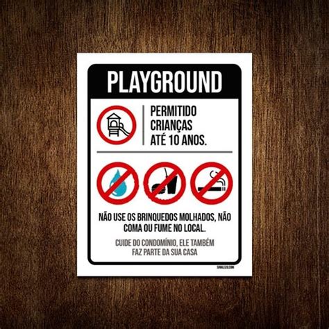 Placa Regras Normas Uso Playground X Shopee Brasil