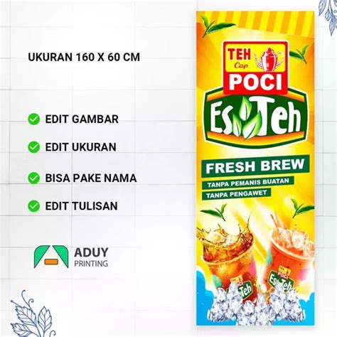 Cetak Banner Spanduk Minuman Es Teh Poci Bisa Custom Ukuran