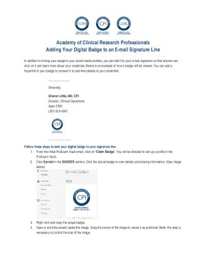 Fillable Online Badging How To Add Your Badge To Outlook Email