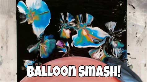 BALLOON Smash Fluid Art Acrylic Pour Technique For Beginners MUST SEE