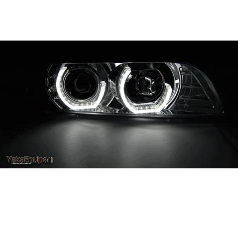 Phares Avant Bmw Serie E Angel Eyes D Led Chrome
