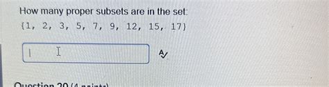 solved how many proper subsets are in the