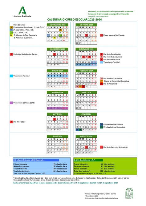 Calendarios escolares 2023 2024 Andalucía APIA