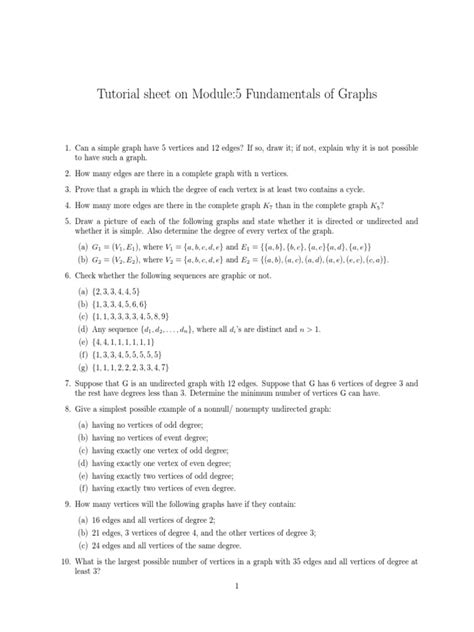 module 5 fundamentals of graphs tutorial sheet pdf vertex graph