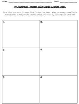 Pythagorean Theorem QR Code Task Cards By Be There Or Be Squared