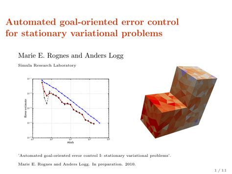 automated goal oriented error control for stationary variational problems
