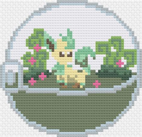 Pokemon Eevee Evolutions Pokeball Terrarium Cross Stitch Pattern