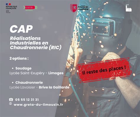 Il reste des places CAP Réalisations Industrielles en Chaudronnerie