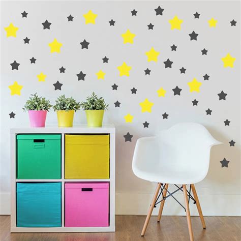 Adesivo Estrelas Cinza Escuro E Amarelo Elo Produtos Especiais