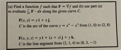 solved a find a function f such that f ∇f and b use part