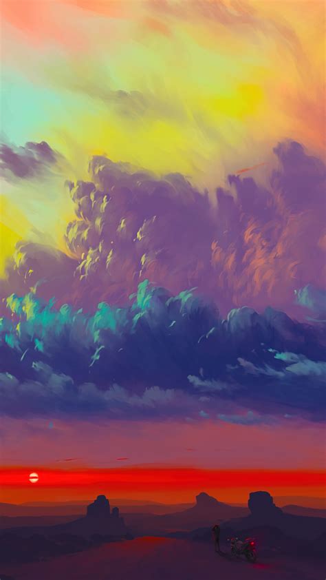 Digital Art Sunset Scenery Landscape HD Phone Wallpaper Rare Gallery