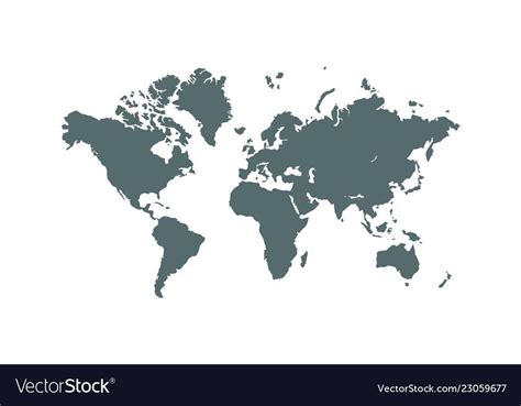 The World Map In Gray On White Background