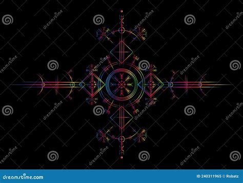 Magic Ancient Viking Art Deco White Vegvisir Navigation Compass