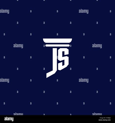 JS Initial Monogram Logo Design For Law Firm Company Stock Vector Image