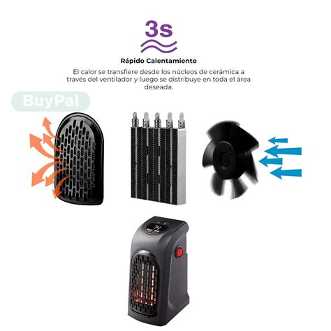 Ripley CALEFACTOR PORTATIL REGULABLE 400W CON TEMPORIZADOR