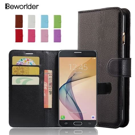 Beworlder For Samsung Galaxy J7 Prime G610 Leather Case Lychee Pattern