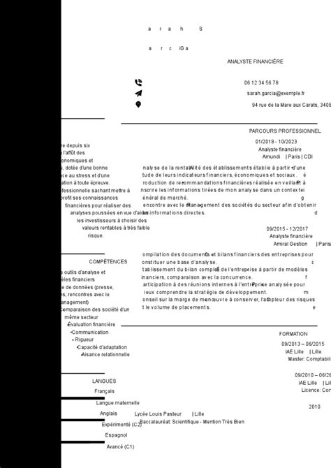 CV finance nos exemples votre succès monCVParfait
