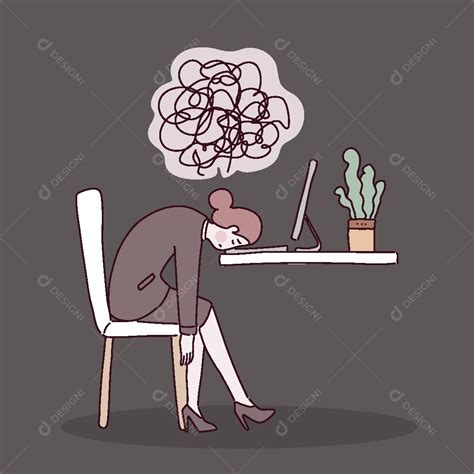 Esgotamento Emocional no Trabalho Ilustração Vetor EPS download Designi