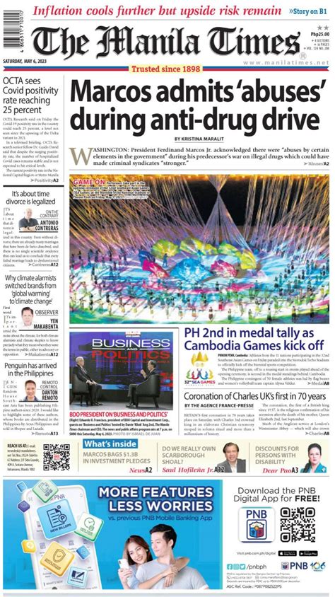 The Manila Times Front Page May The Manila Times