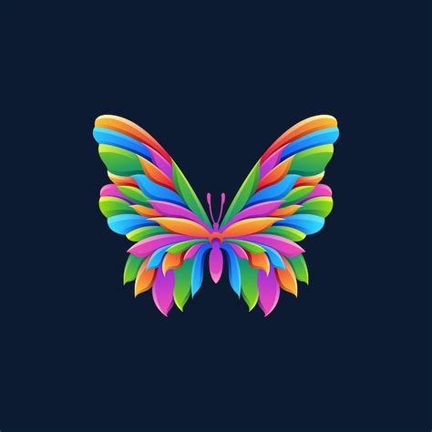 Diseño de logotipo de mariposa colorida Vector Premium