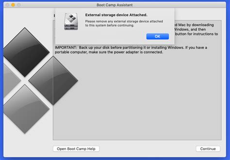 boot camp assistant external storage device attached macrumors forums