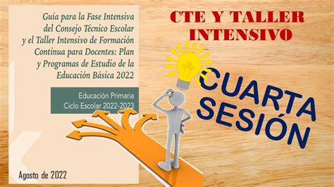 SESION 4 FASE INTENSIVA DE CTE Y TALLER INTENSIVO 2022 2023 YouTube