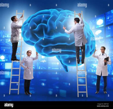 The Team Of Doctors Examining Human Brain Stock Photo Alamy