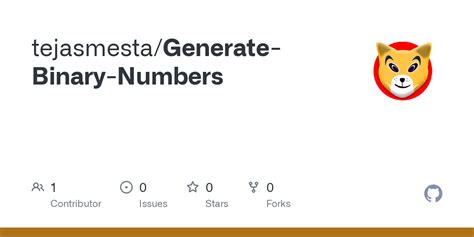 github tejasmesta generate binary numbers