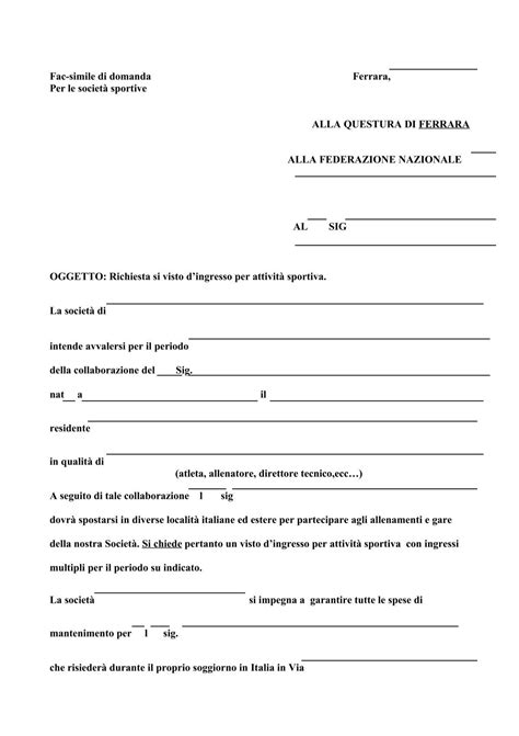 Fac Simile Di Domanda
