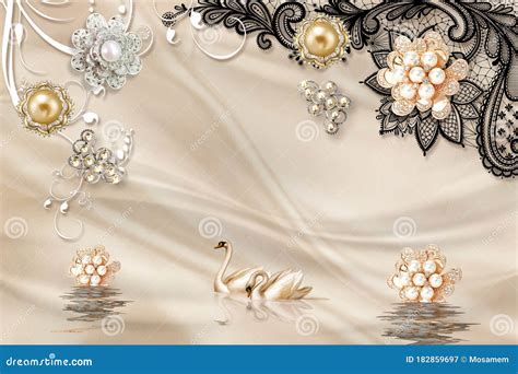 3d Fundo De Ilustração De Pintura Mural Flores Decorativas E Papel