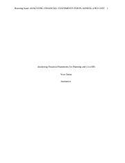 Analyzing Financial Statements For Planning And Cost DB Docx Running