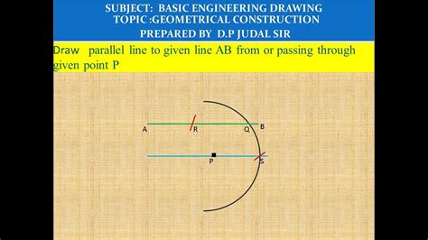 draw parallel line to given line ab from or passing through given point p youtube