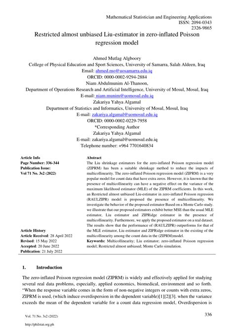 pdf restricted almost unbiased liu estimator in zero inflated poisson regression model