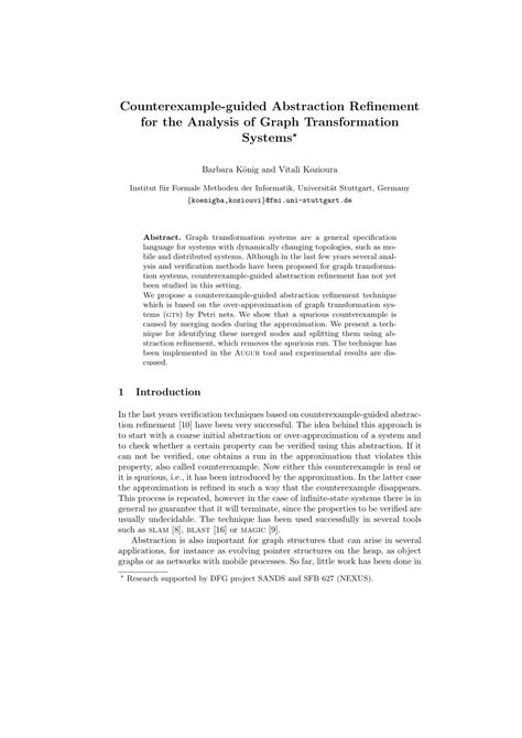 pdf counterexample guided abstraction refinement for the analysis of graph transformation systems
