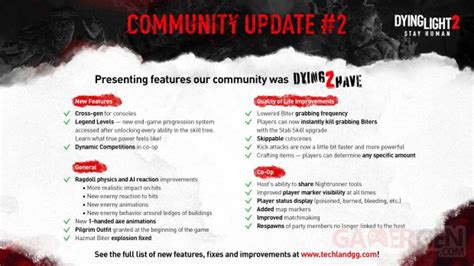 Dying Light 2 Stay Human coop cross gen niveaux de Légende et packs