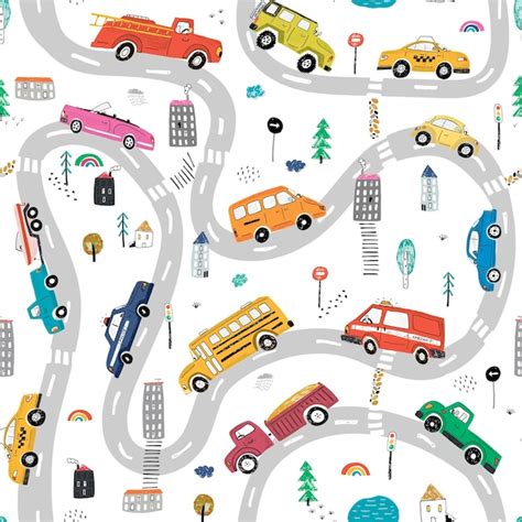 Premium Vector Cars On The City Road Hand Drawn Vector Doodle