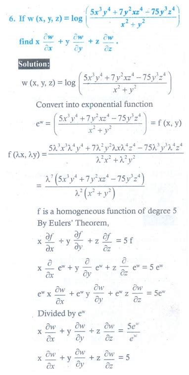 exercise 8 7 homogeneous functions and euler s theorem problem questions with answer solution