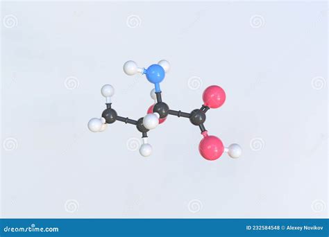 Threonine Molecule Molecular Structure Amino Acid Ball And Stick 3d